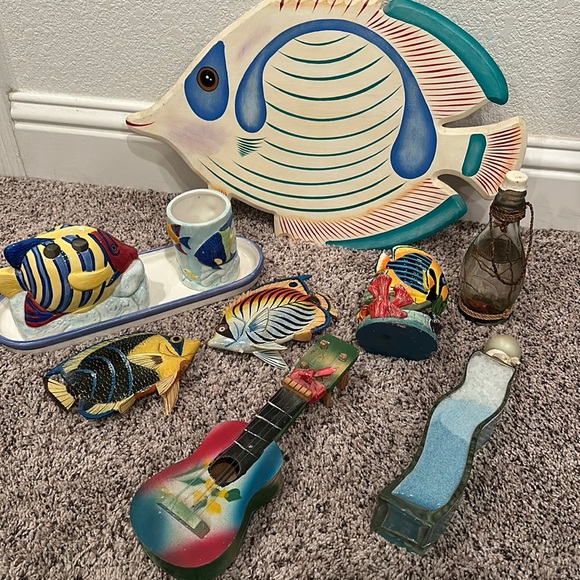 Made in Mexico | Bath | Piece Brightly Colored Fish Bathroom Set | Poshmark